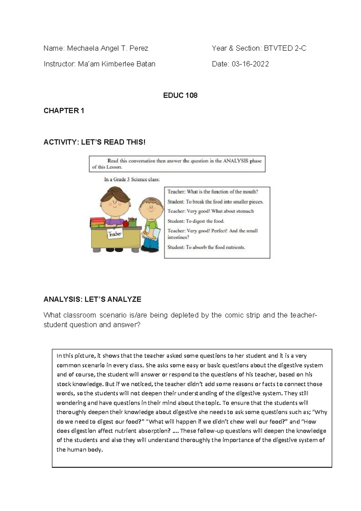 Chapter 1 - Analyzing Philosophical Perspectives in Education (EDUC 108 ...