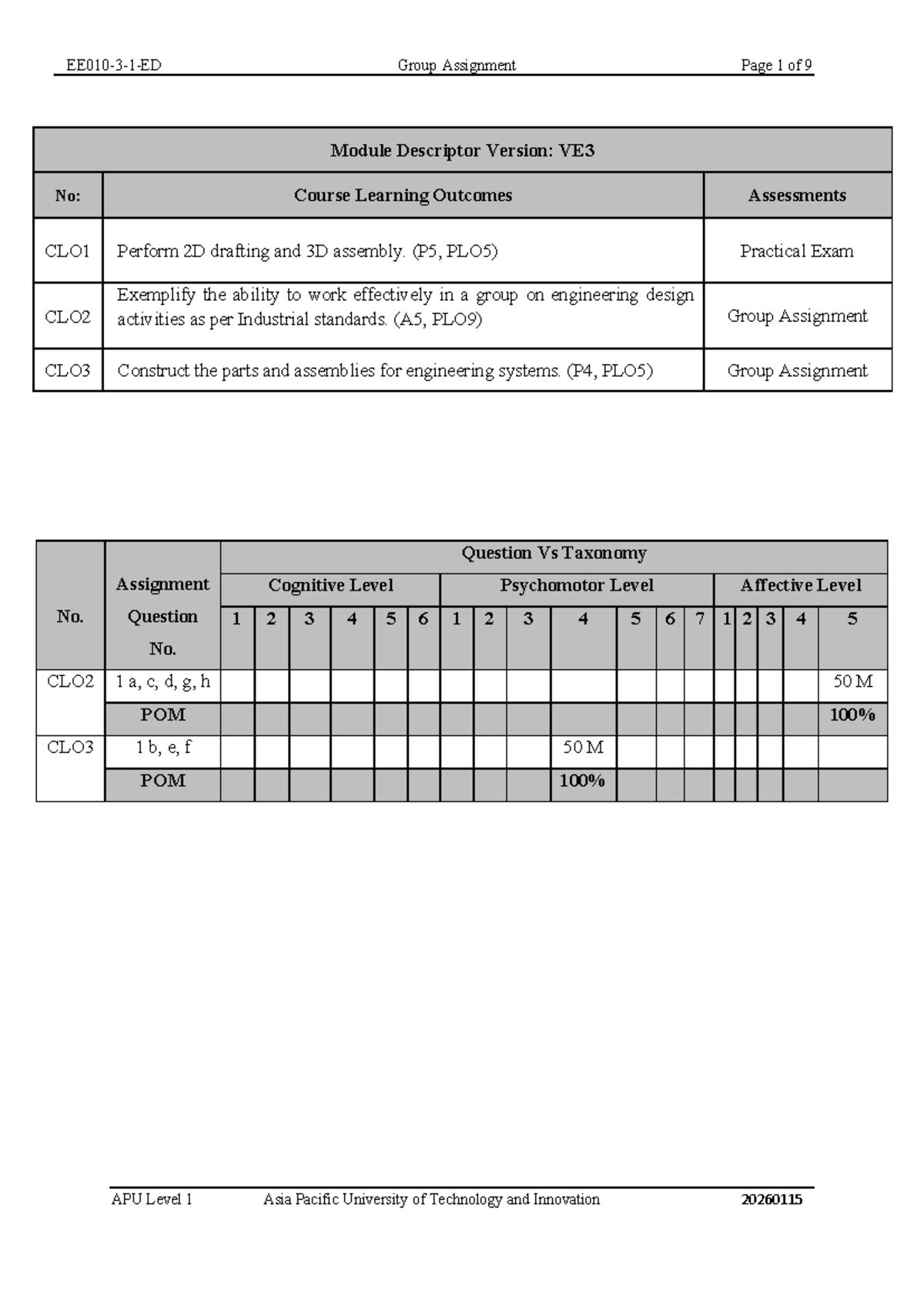 APU Level 1 Group Assignment: Spaceship Design & 3D Assembly - Studocu