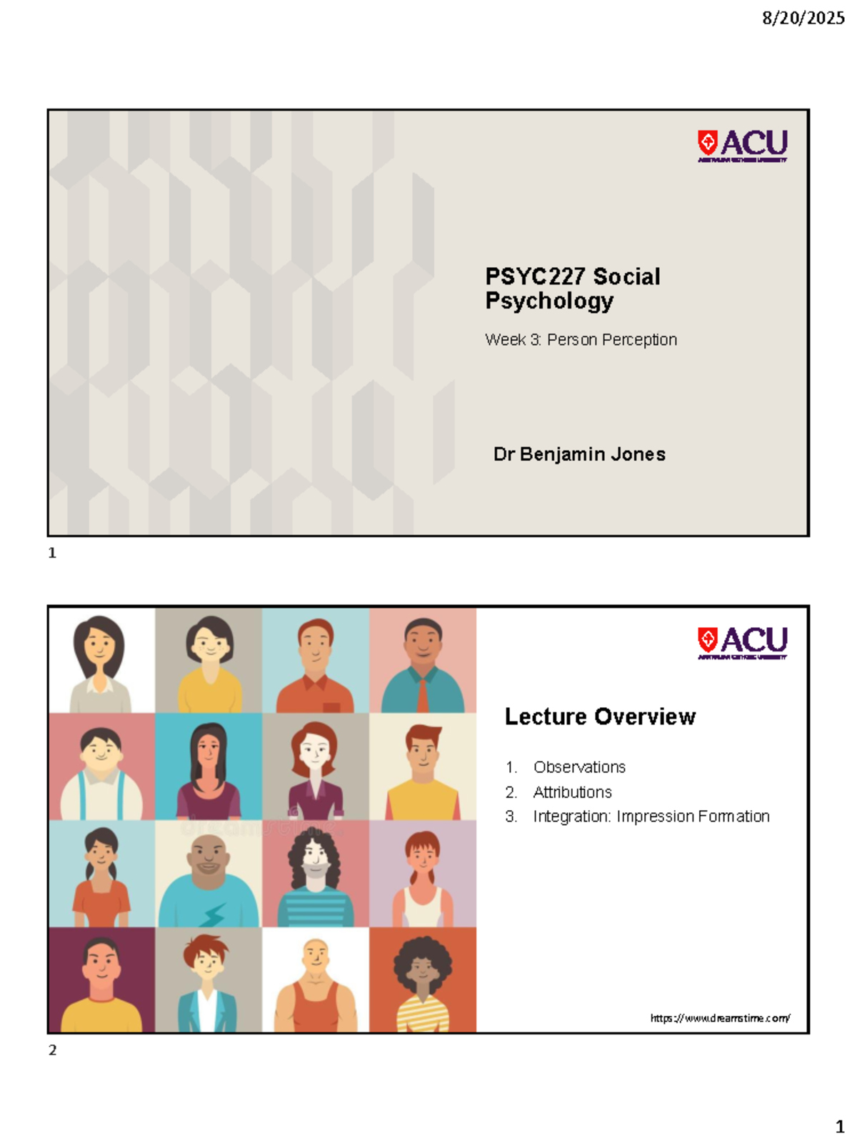 PSYC227 Lecture: Person Perception Overview - Studocu