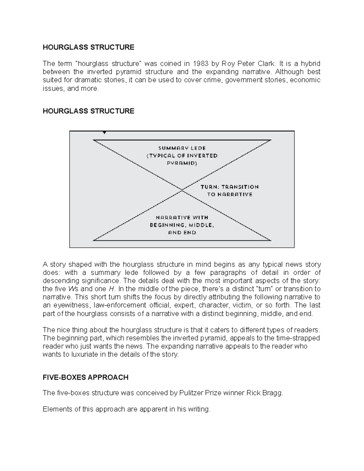 Hourglass Structure - HOURGLASS STRUCTURE The term “hourglass structure ...