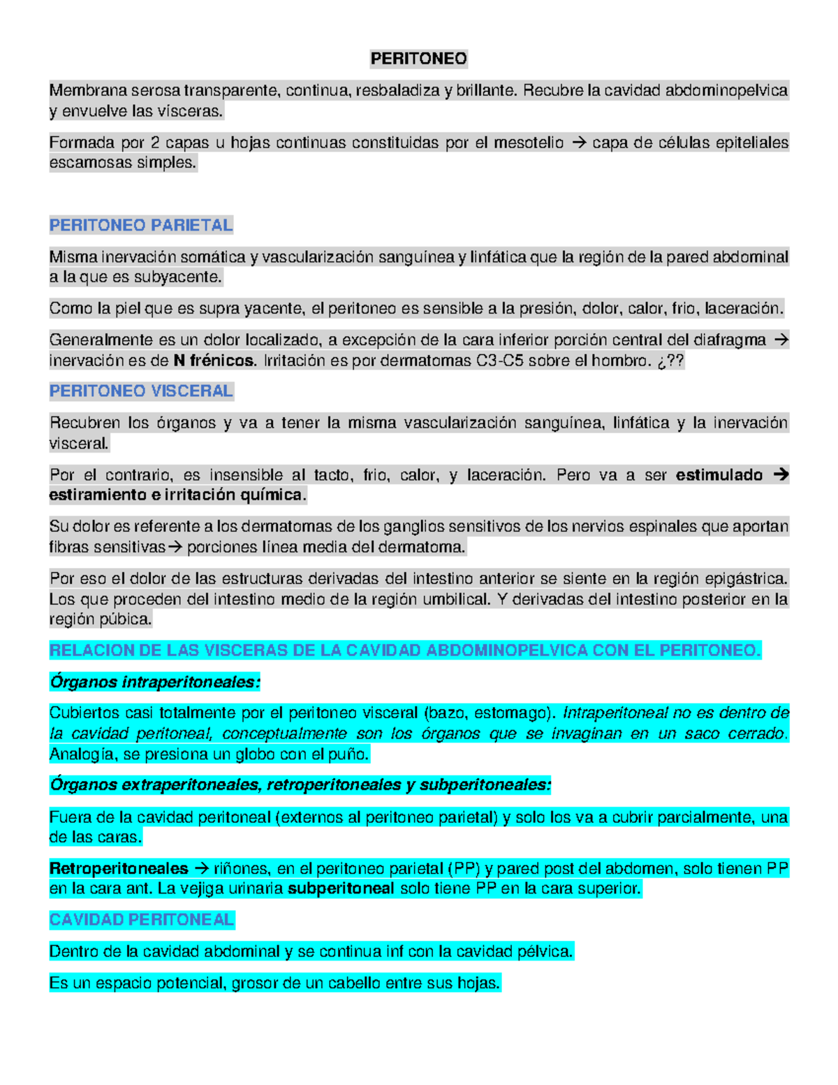 Peritoneo: Fundamentos de Anatomía Clínica (Curso Moore) - Studocu