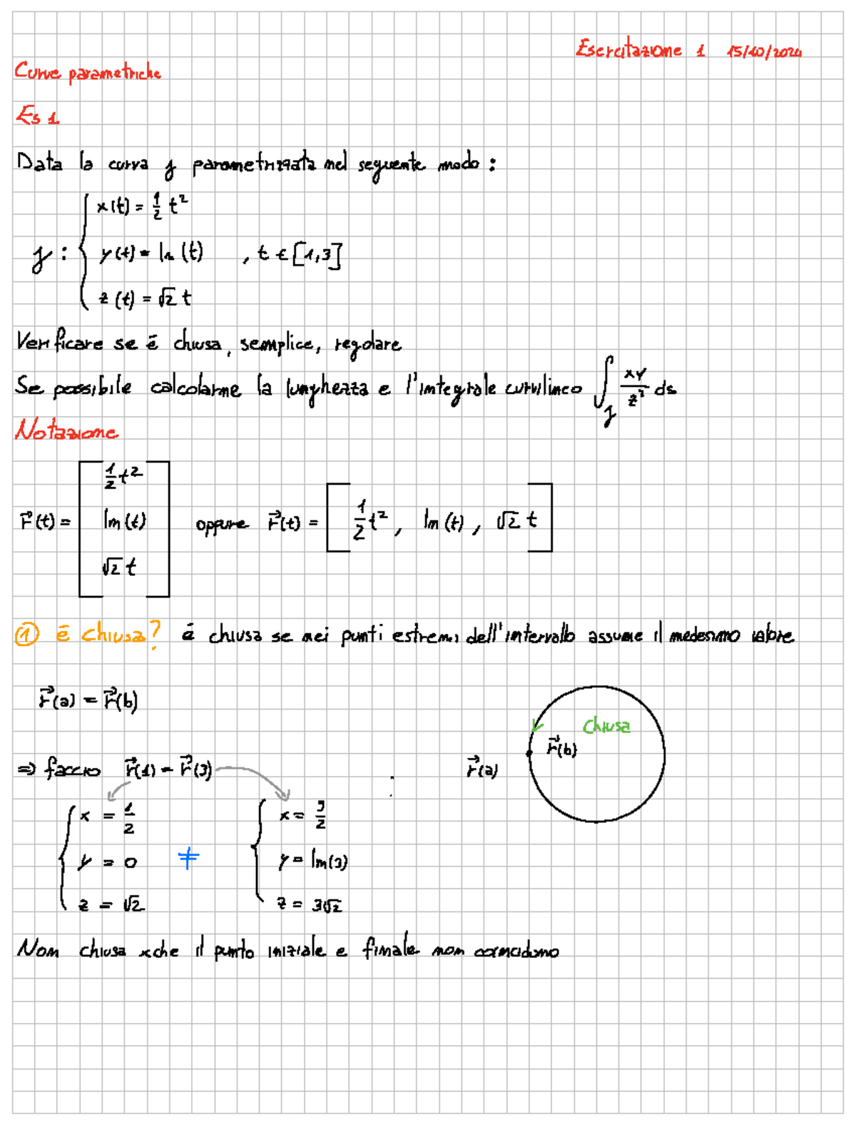 Esercitazione 1: Curve Parametriche - Analisi e Verifiche (HI 914 ...