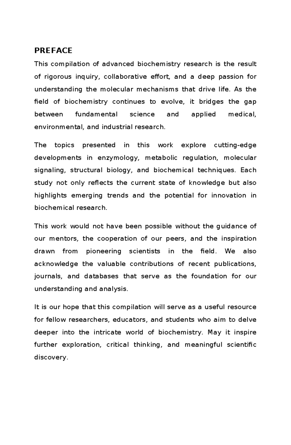 Advanced Biochemistry Research Overview: Learning Module (BIOC 401 ...