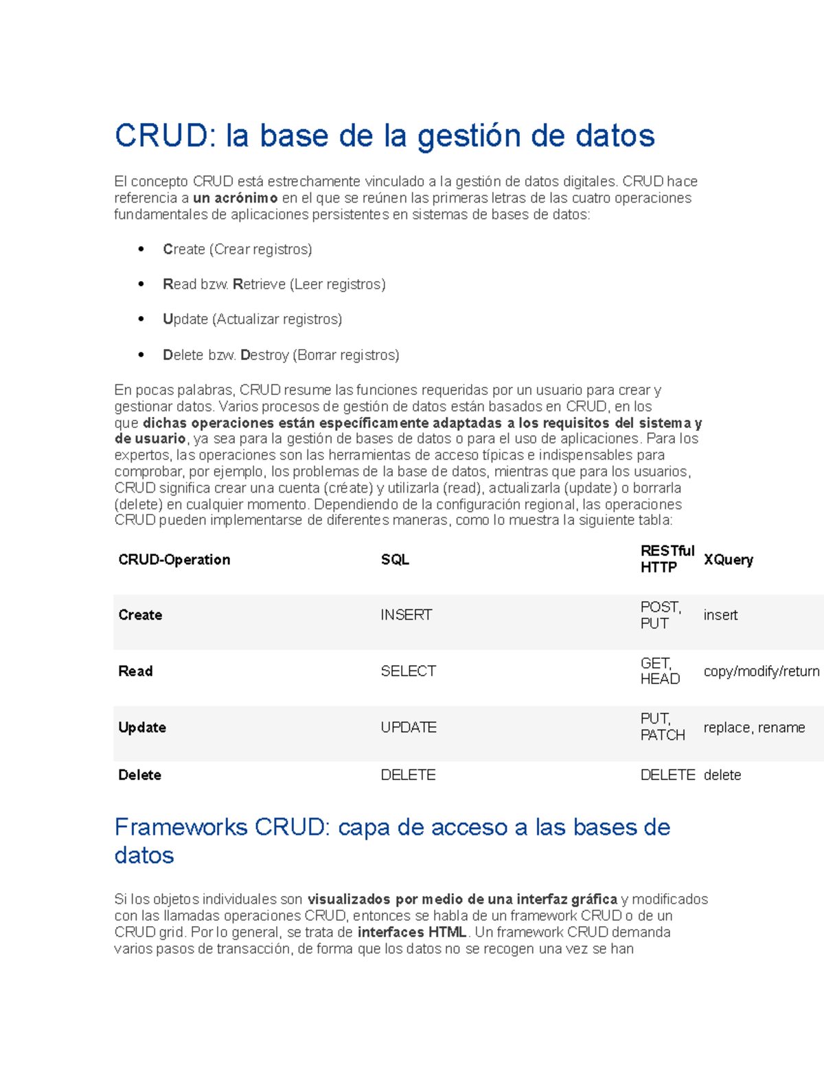 CRUD - como realizar la conexion de c a sql - CRUD: la base de la ...