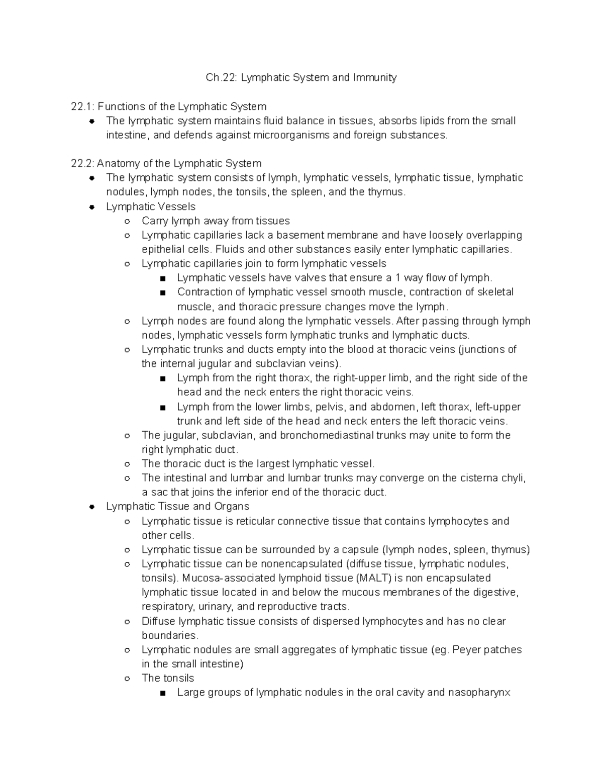 Ch.22 HW Notes - Lymphatic System and Immunity - Seeley's Essentials of ...
