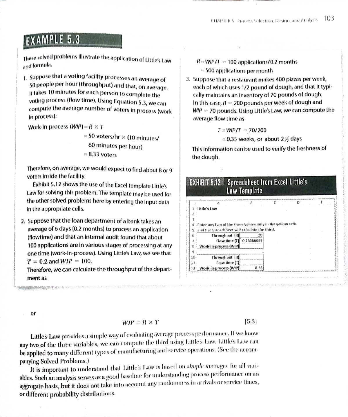 CHAPTER 5: Process Selection, Design, and Analysis 103 - Example Problems - Studocu