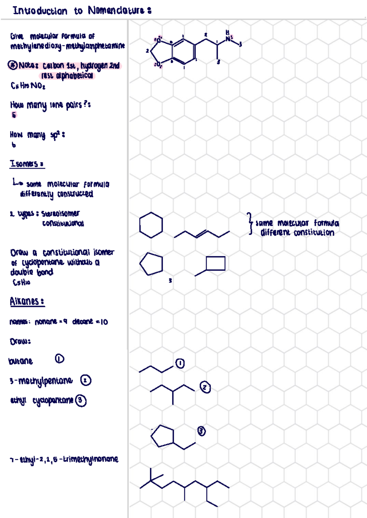 Introduction to Nomenclature: Molecular Formulas and Isomers - Studocu