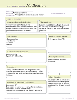 ATI medication template for med list - ACTIVE LEARNING TEMPLATES ...