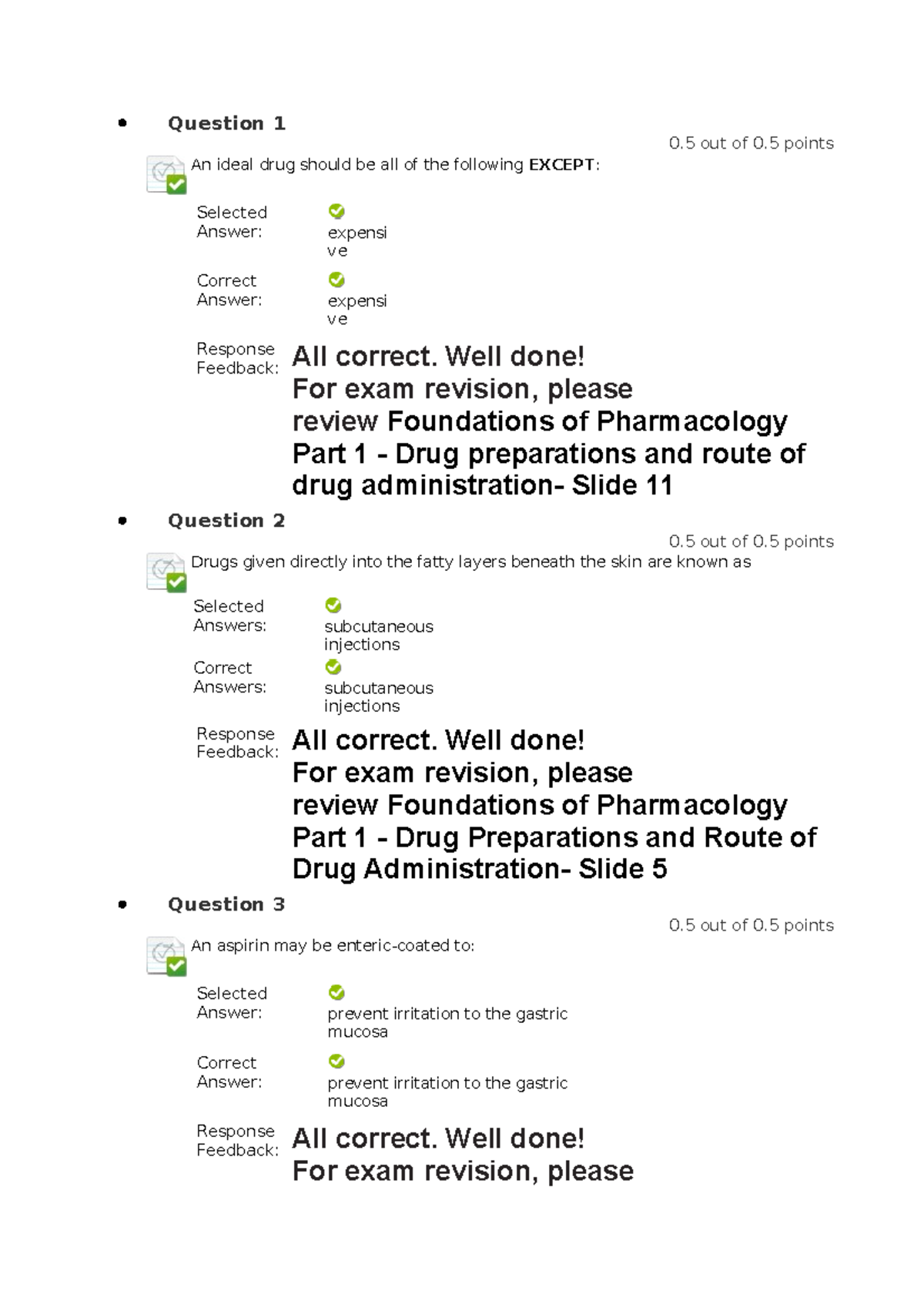 Drugs Online Quiz 2 - Foundations of Pharmacology Review - Studocu