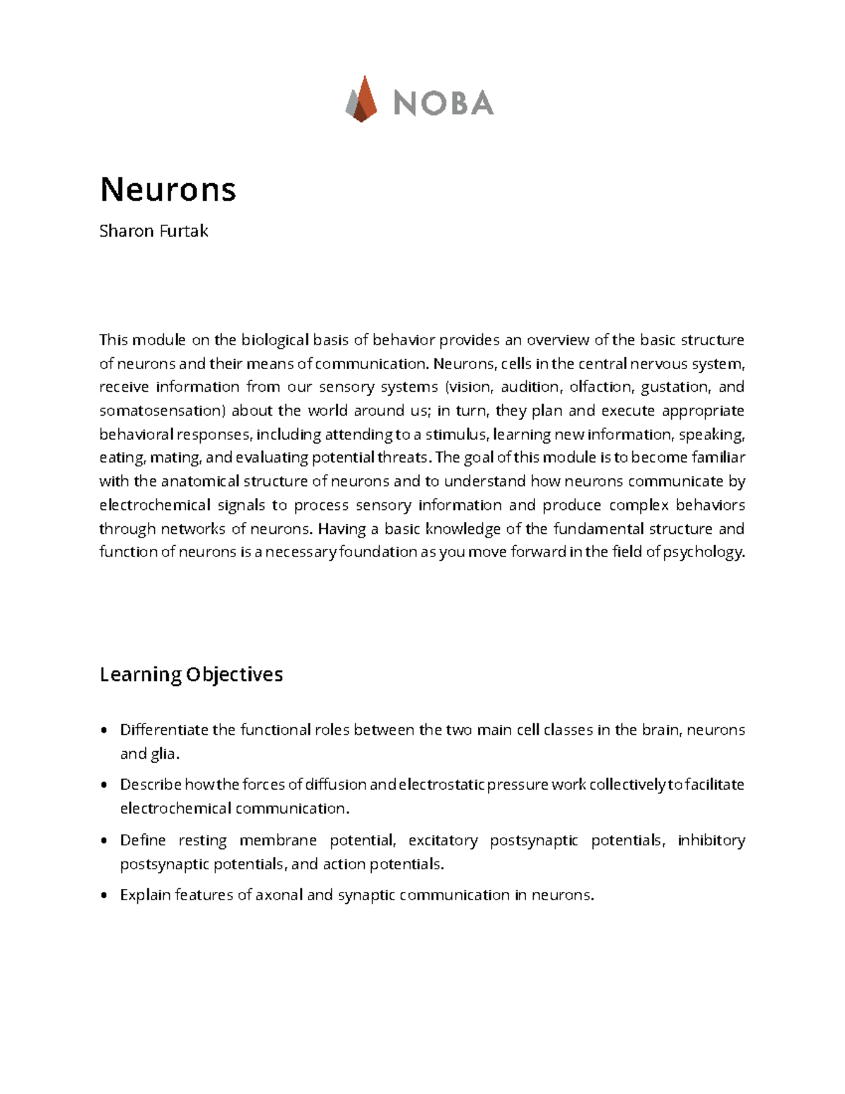 Neurobiology: Structure & Function of Neurons (PSY 101) - Studocu