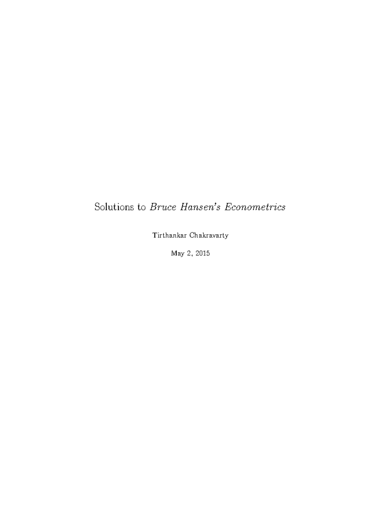 Hansen Solutions - Ejercicios de práctica - Solutions to Bruce Hansen’s ...