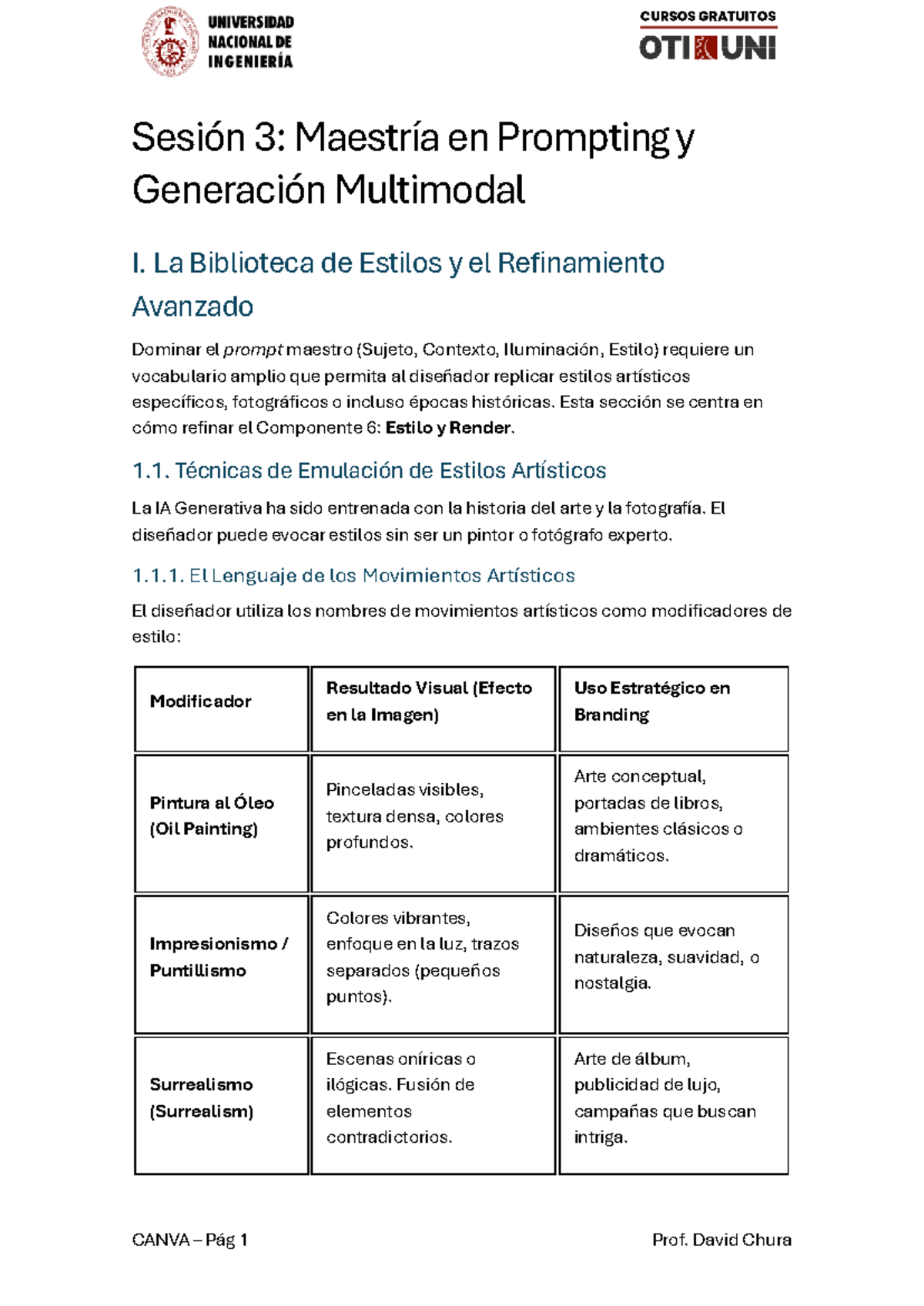 Sesión 3: Maestría en Prompting y Generación Multimodal I ...