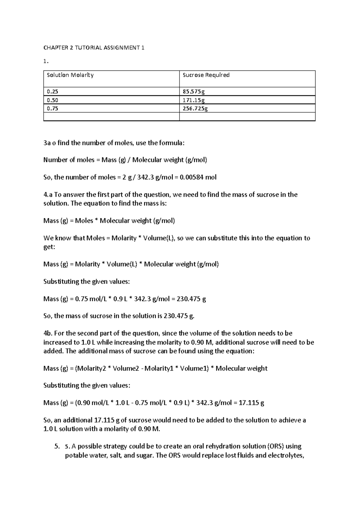 Chapter 2 Tutorial Assignment 1 - CHAPTER 2 TUTORIAL ASSIGNMENT 1 1 ...