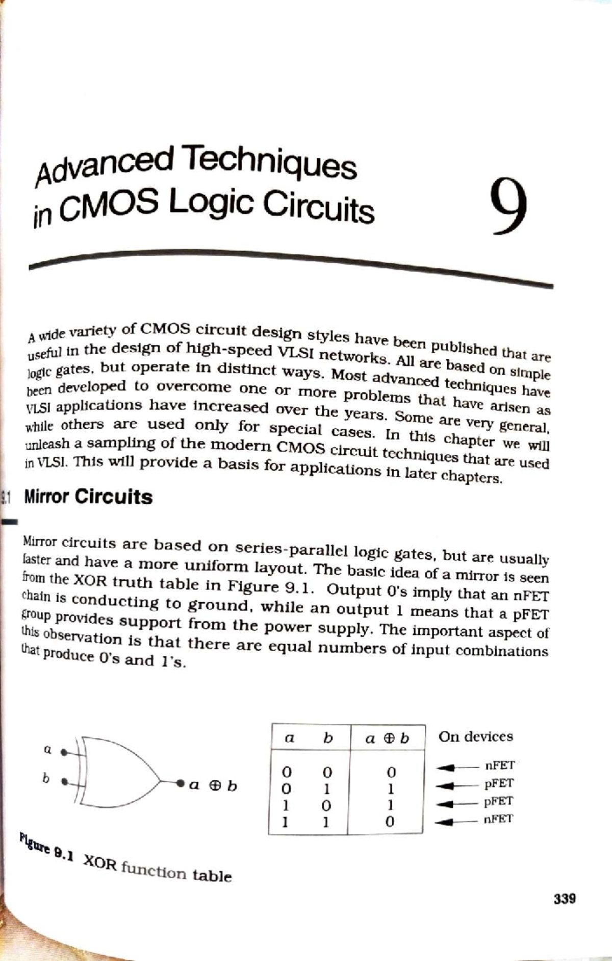 Advanced Techniques in CMOS Logic Circuits - Module 4 Textbook - Studocu
