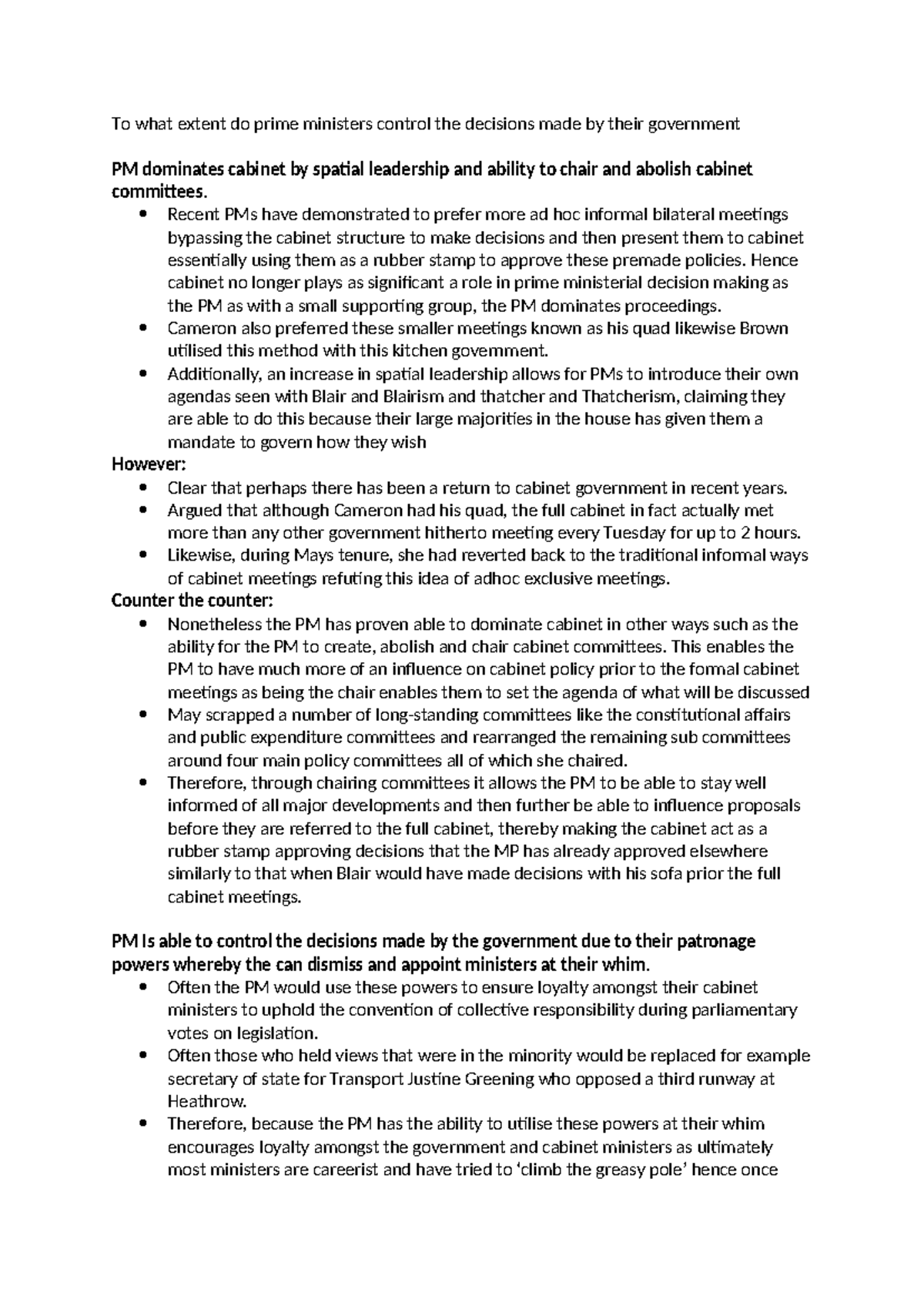 PM Control Over Government Decisions: Analyzing Influences and Dynamics ...