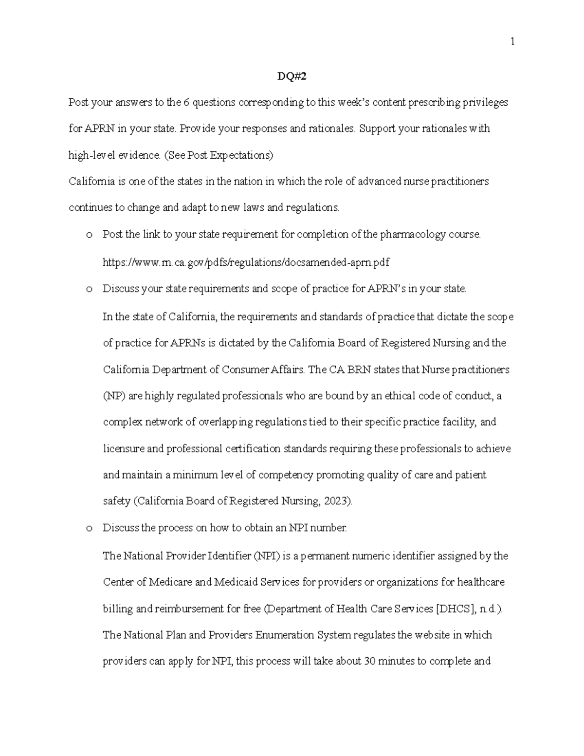 NURS 501 Week 1 DQ 2 - APRN Prescribing Privileges Overview - Studocu