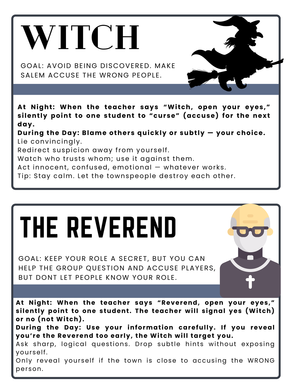 Cordero Witch Trial Cards: Strategies for Accusation and Deception ...