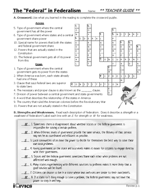 1.7-1.9 AMSCOP AP Government - Chapter 3: Federalism Directions: Fill ...