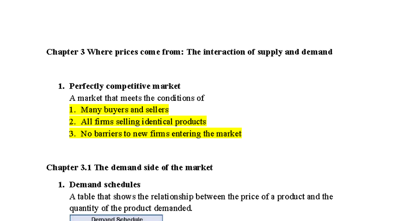 Chapter 3: The Dynamics of Supply and Demand in Economics - Studocu