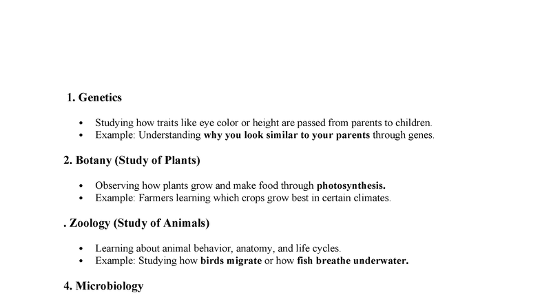 Biology 101: Overview of Genetics, Botany, Zoology, and More - Studocu