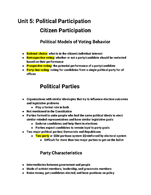 Gov 3 - Cheat Sheet Per Unit - Unit 3: Civil Liberties and Civil Rights ...