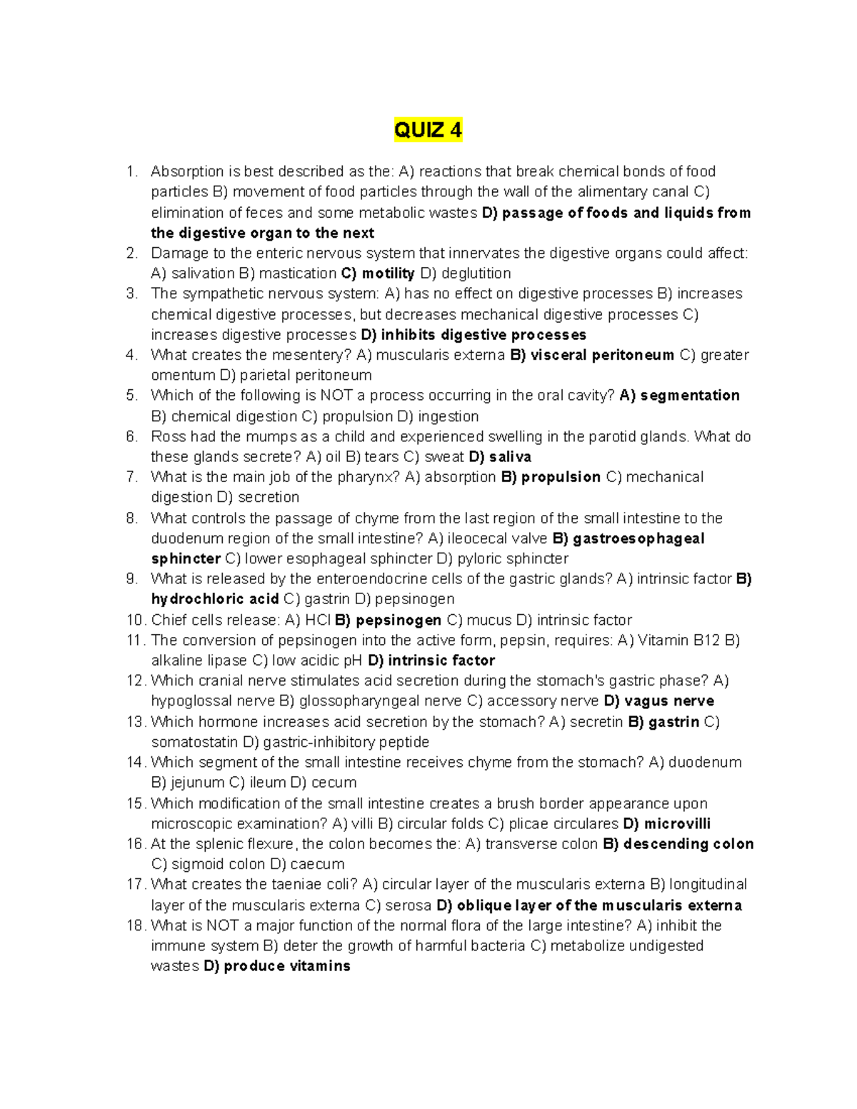 Final Exam SCB204: Digestive and Renal System Quiz Review - Studocu