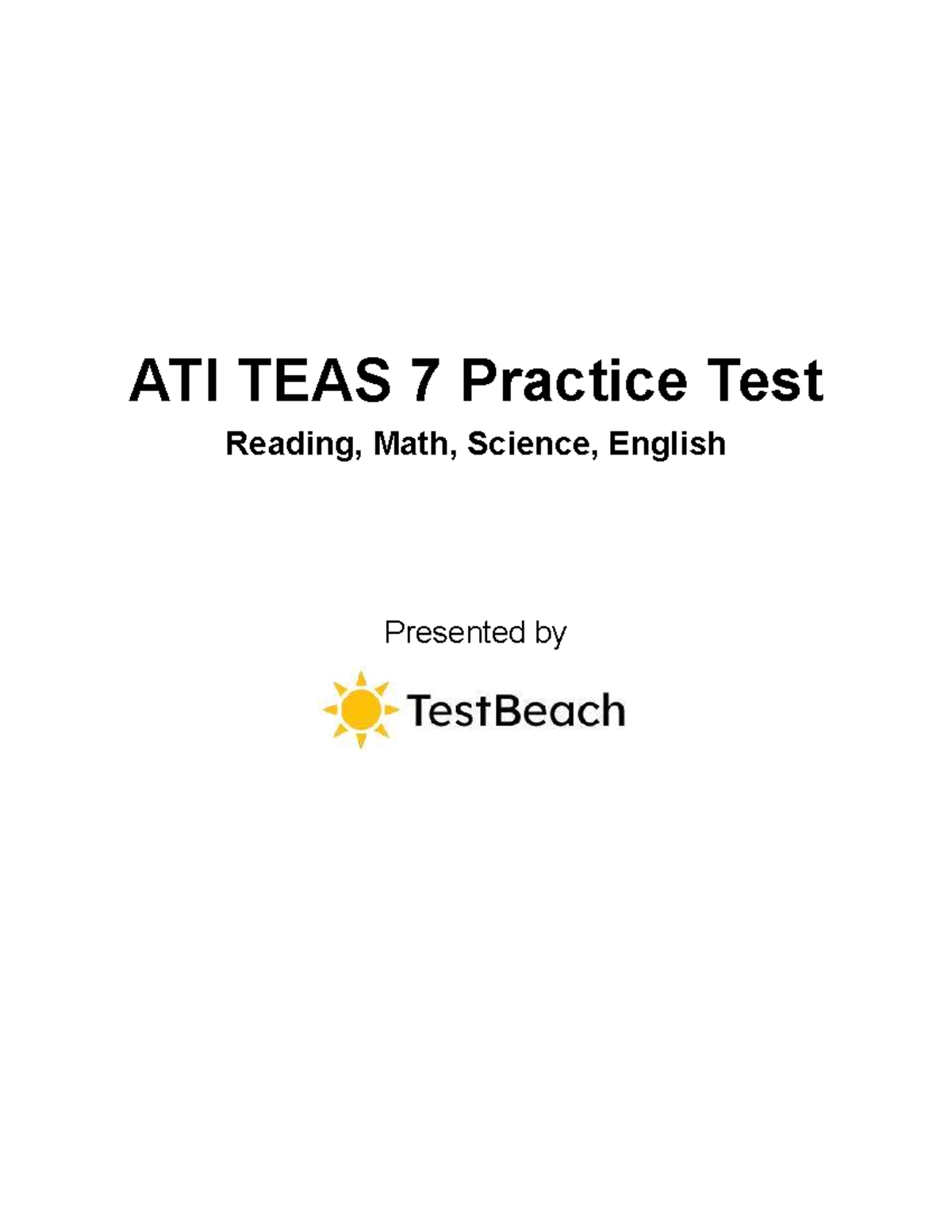 TEAS 7 Practice Test 1 - Math and Science Review - Studocu