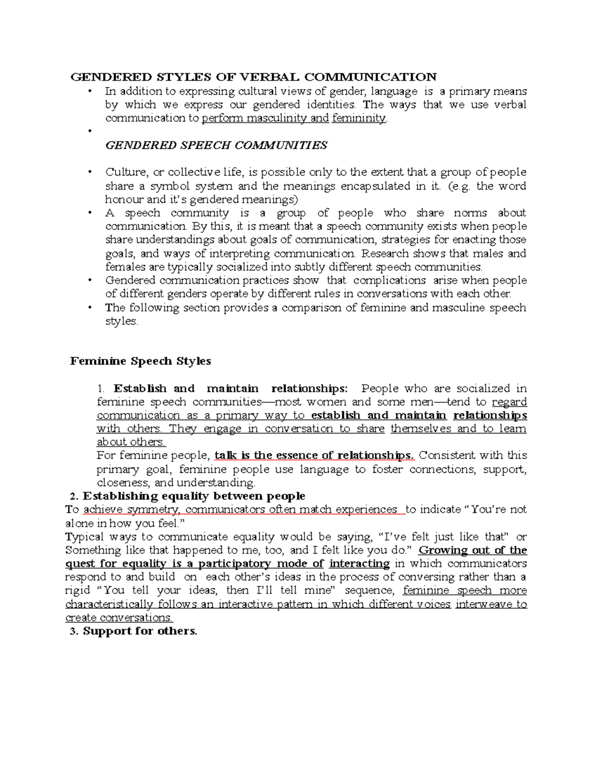 Gendered Styles of Verbal Communication - GENDERED STYLES OF VERBAL ...