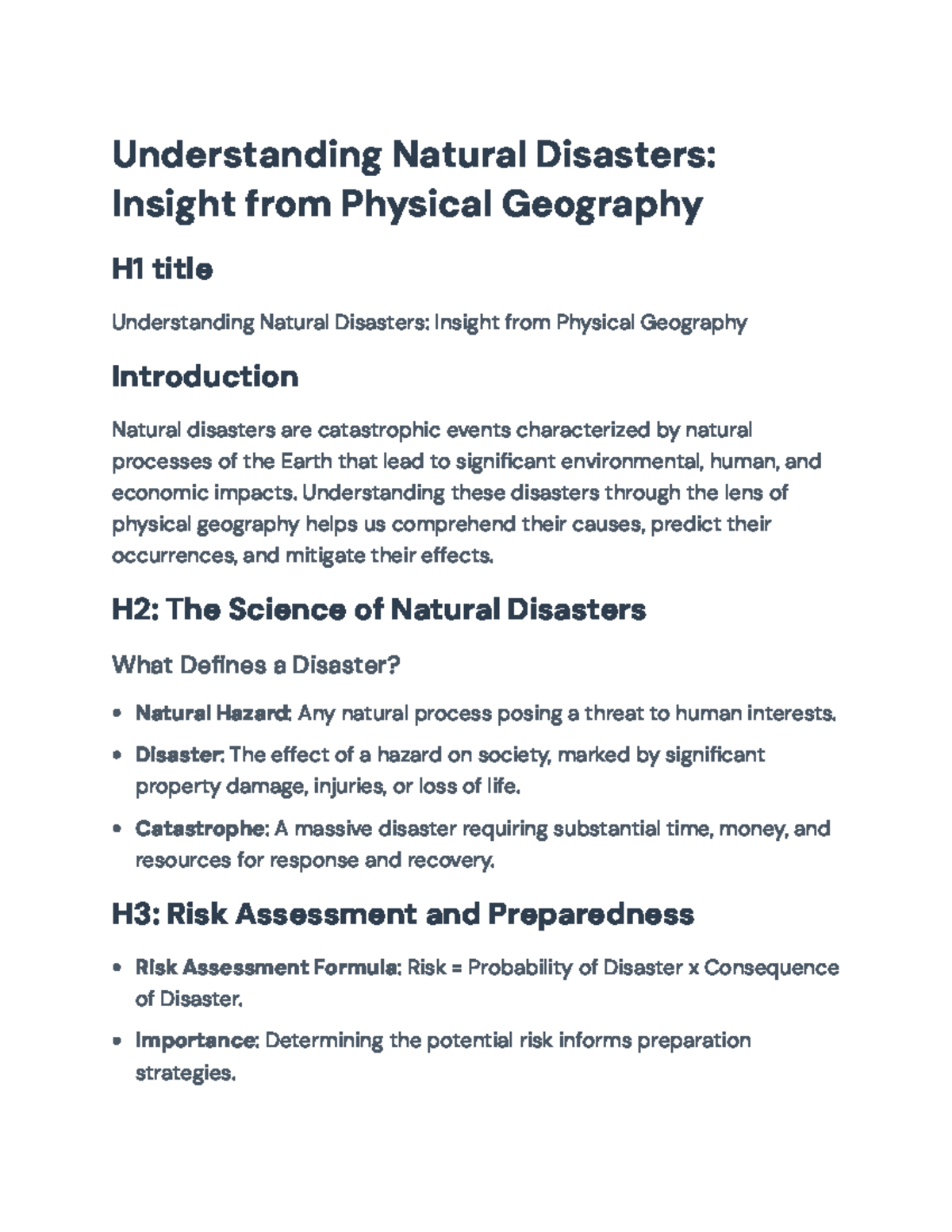 Understanding Natural Disasters Through Physical Geography Insights ...