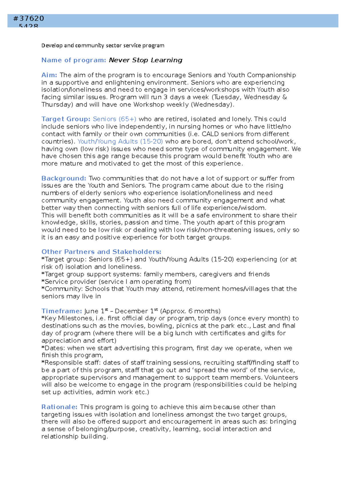 Develop and implement service programs - (CASE MANAGEMENT Develop and ...