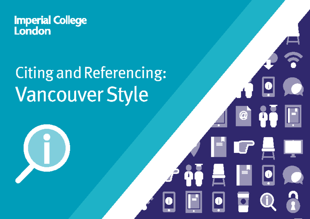 Vancouver style referencing guide: Citing and writing references - Studocu