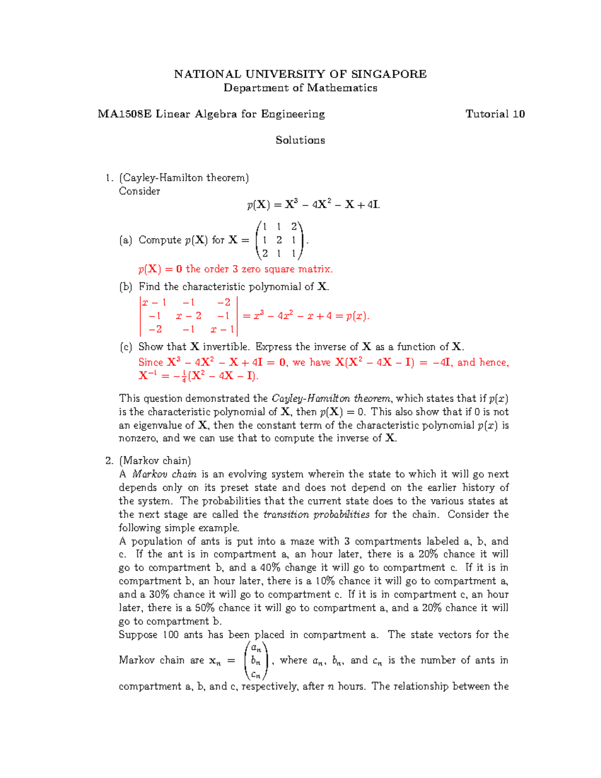 Tutorial 10(S) - NATIONAL UNIVERSITY OF SINGAPORE Department of ...