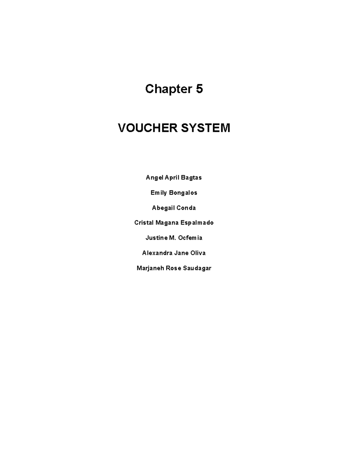 Pr E1 Chapter 5: Comprehensive Overview of the Voucher System - Studocu
