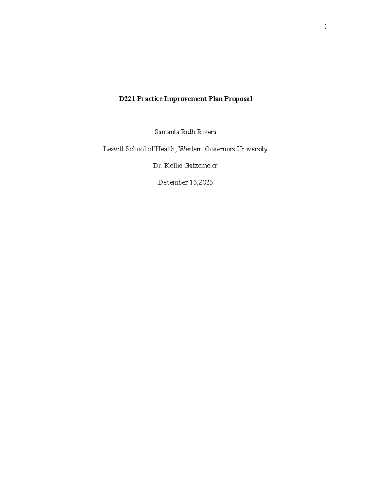 D221 Practice Improvement Plan: Addressing Compassion Fatigue in ...