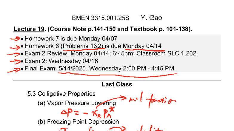 BMEN 3315.001 Lecture 19 Notes: Chemical Equilibria & Gibbs Energy ...