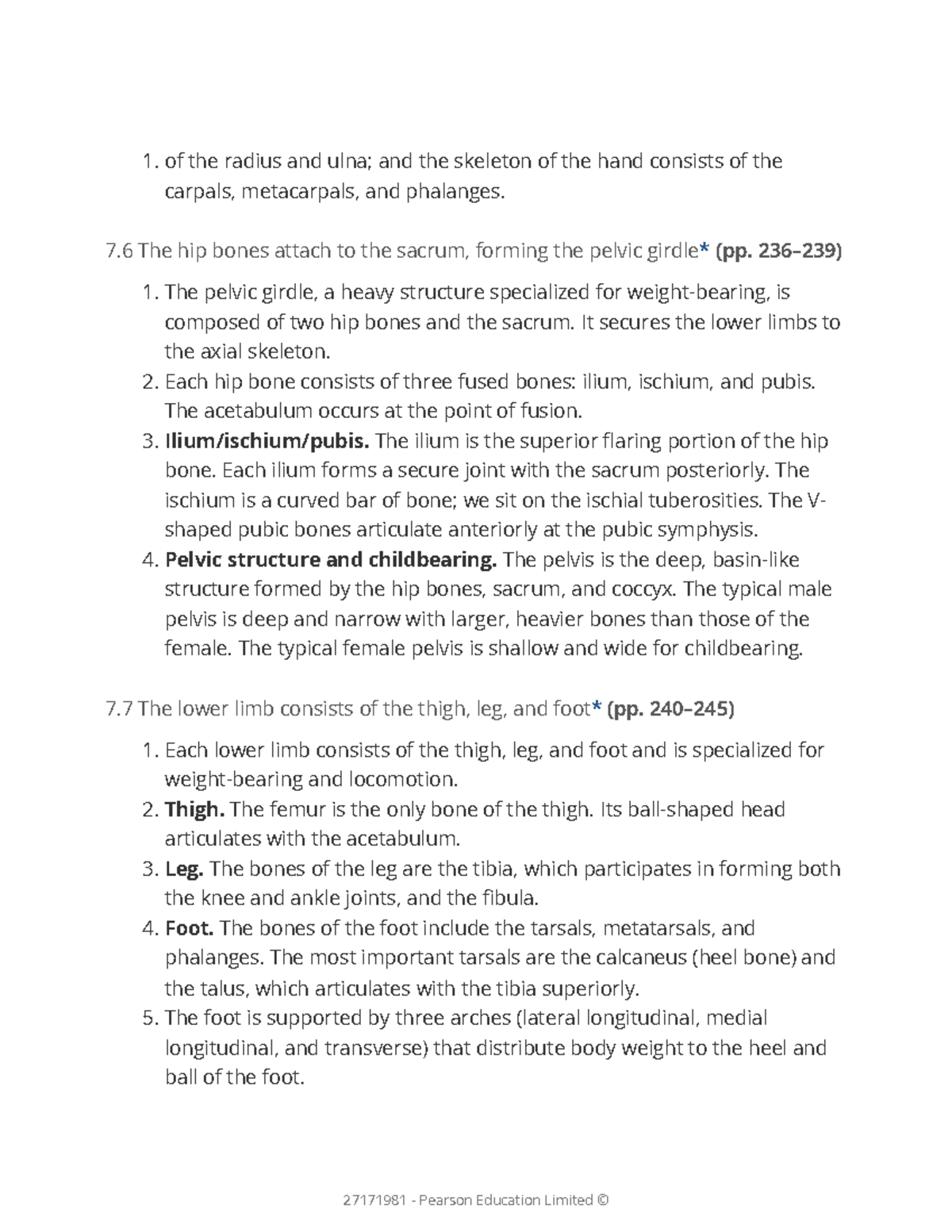 Chapter 7: The Human Skeleton - Summary & Developmental Aspects - Studocu