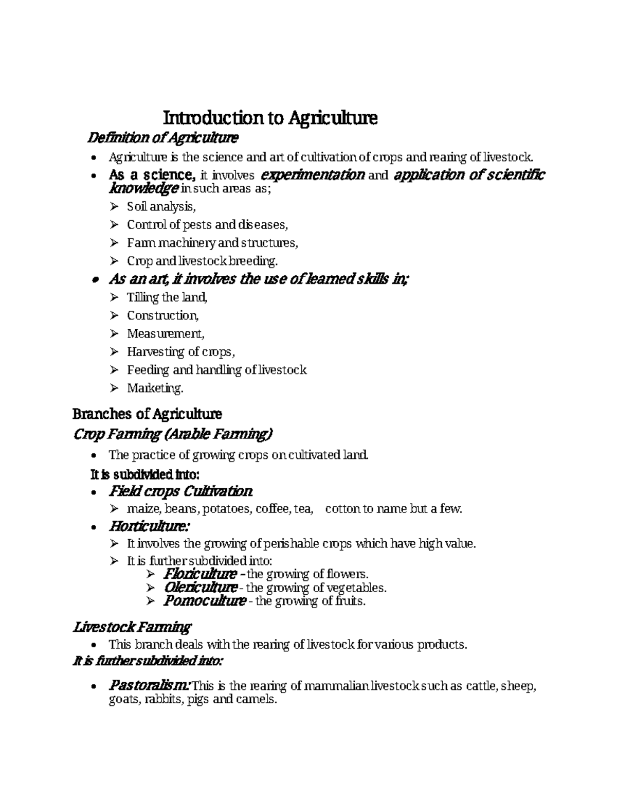 Introduction to Agriculture: Key Concepts and Practices (AGRI 101 ...