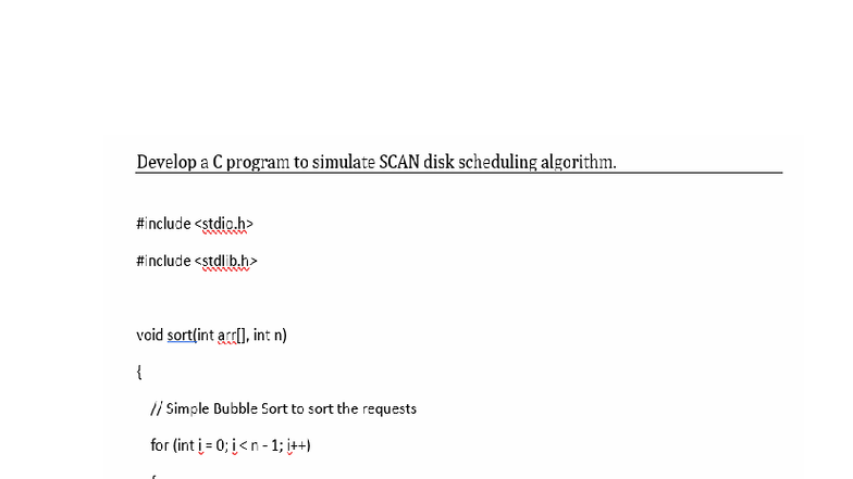 SCAN Disk Scheduling Algorithm Simulation - Lab Resource 2024 - Studocu