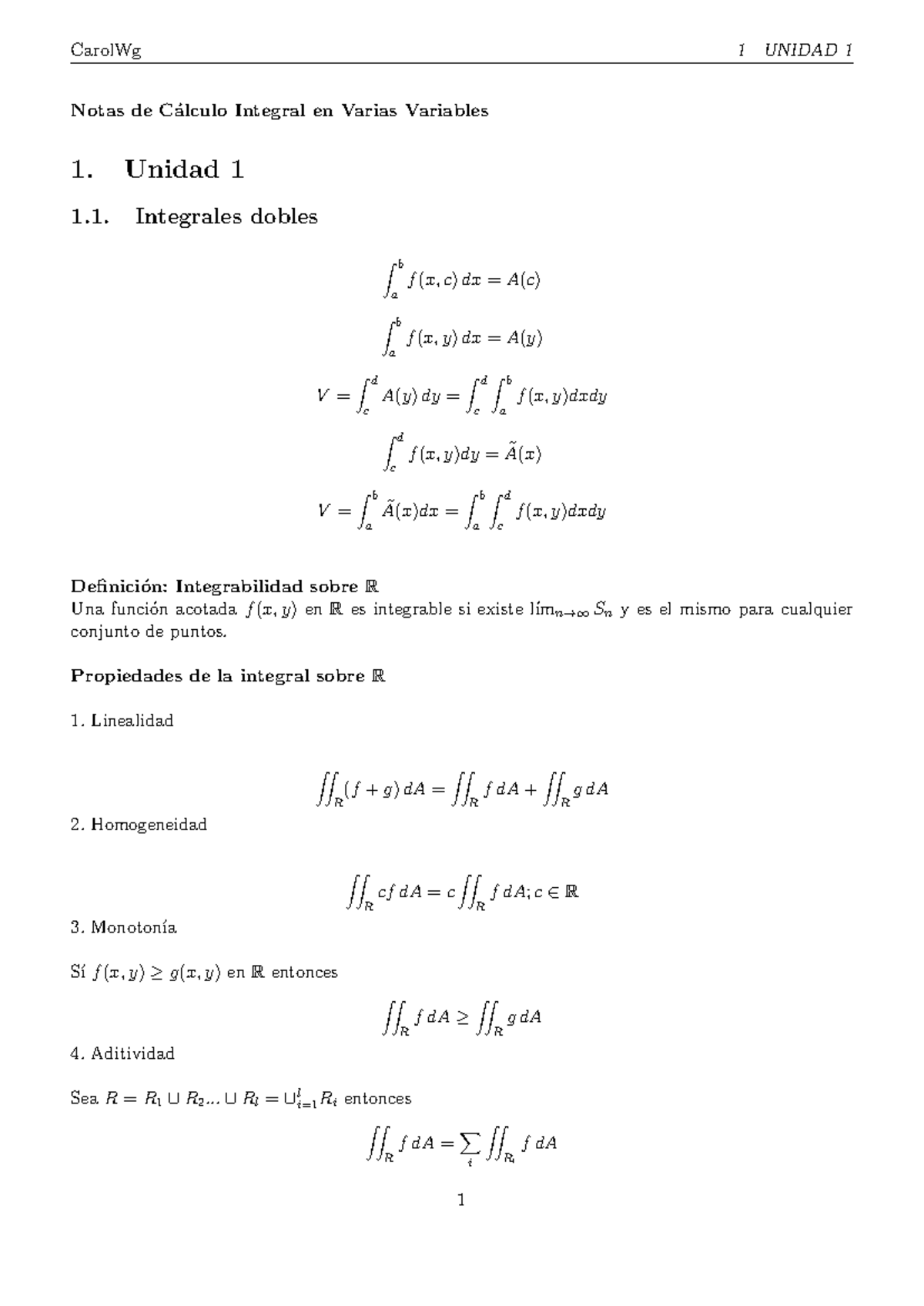 Notasde Calculo Integral En Varias Variables - Notas de Cálculo ...