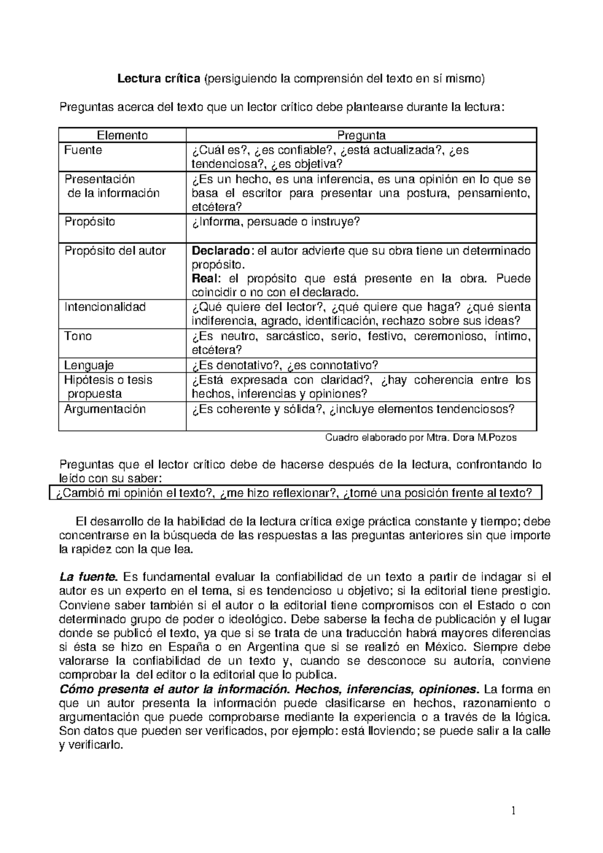 Lectura Crítica: Estrategias y Preguntas Esenciales para Comprensión ...