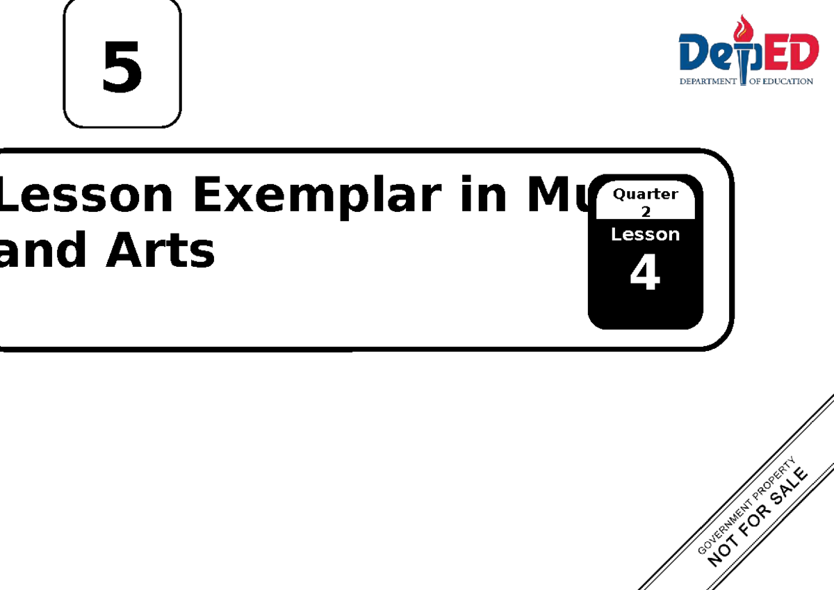 Q2 LE Music and Arts 5: Lesson 4 Exemplar for Weeks 7-8 - Studocu