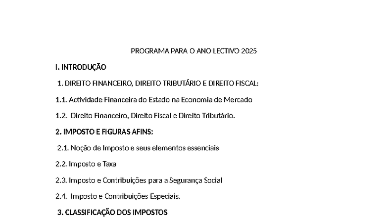 Direito Fiscal 2025: Estrutura e Análise do Sistema Tributário - Studocu