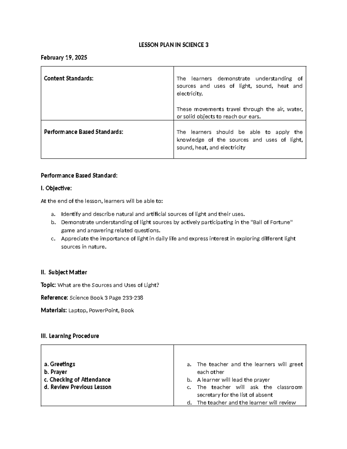 Lesson Plan Science 3 D13 (Auto Recovered) - LESSON PLAN IN SCIENCE 3 ...
