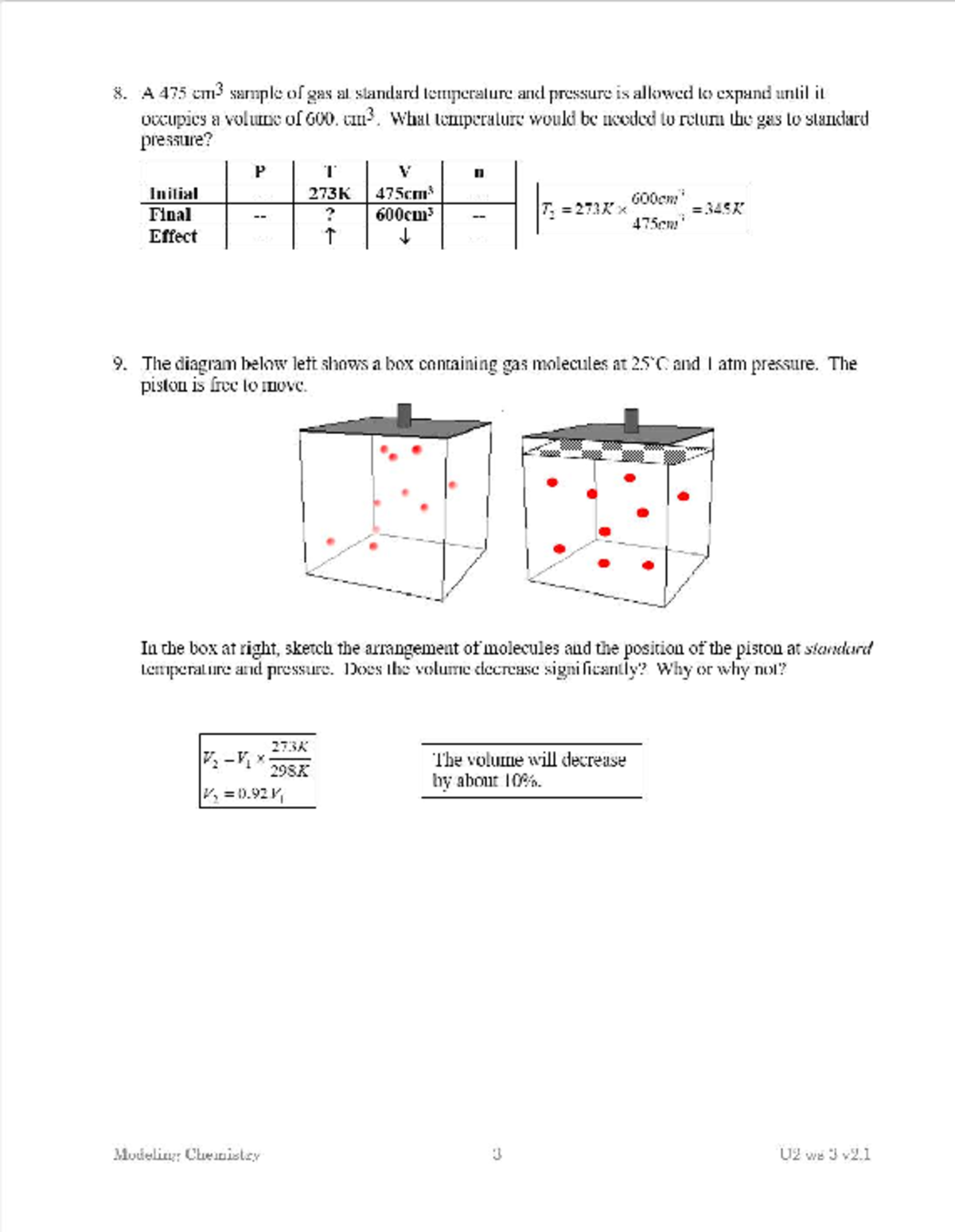 Unit 2 Worksheet 3 - PVTn Problems Analysis & Solutions - Studocu