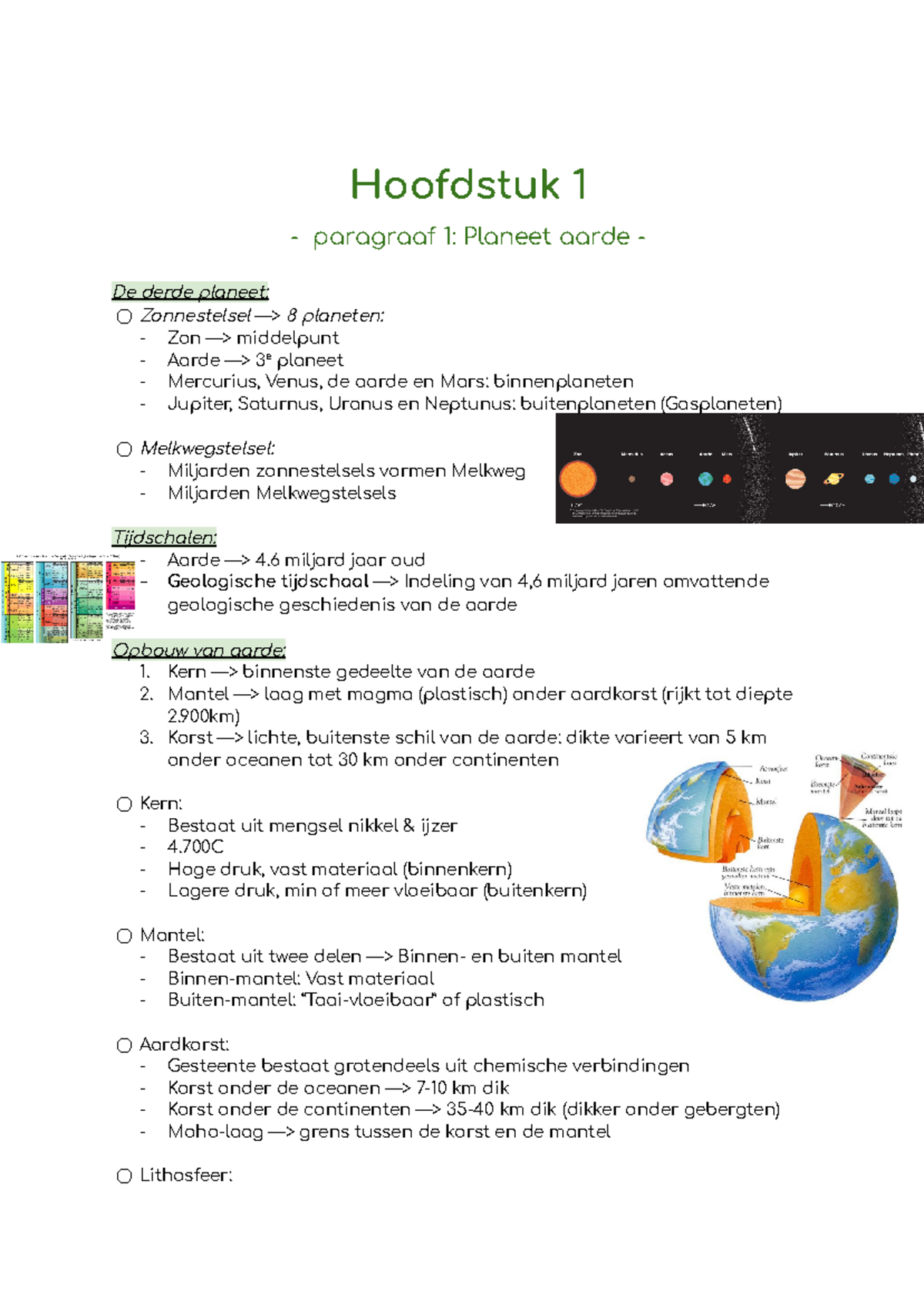 Systeem Aarde - Samenvatting Hoofdstukken met Illustraties en Uitleg ...