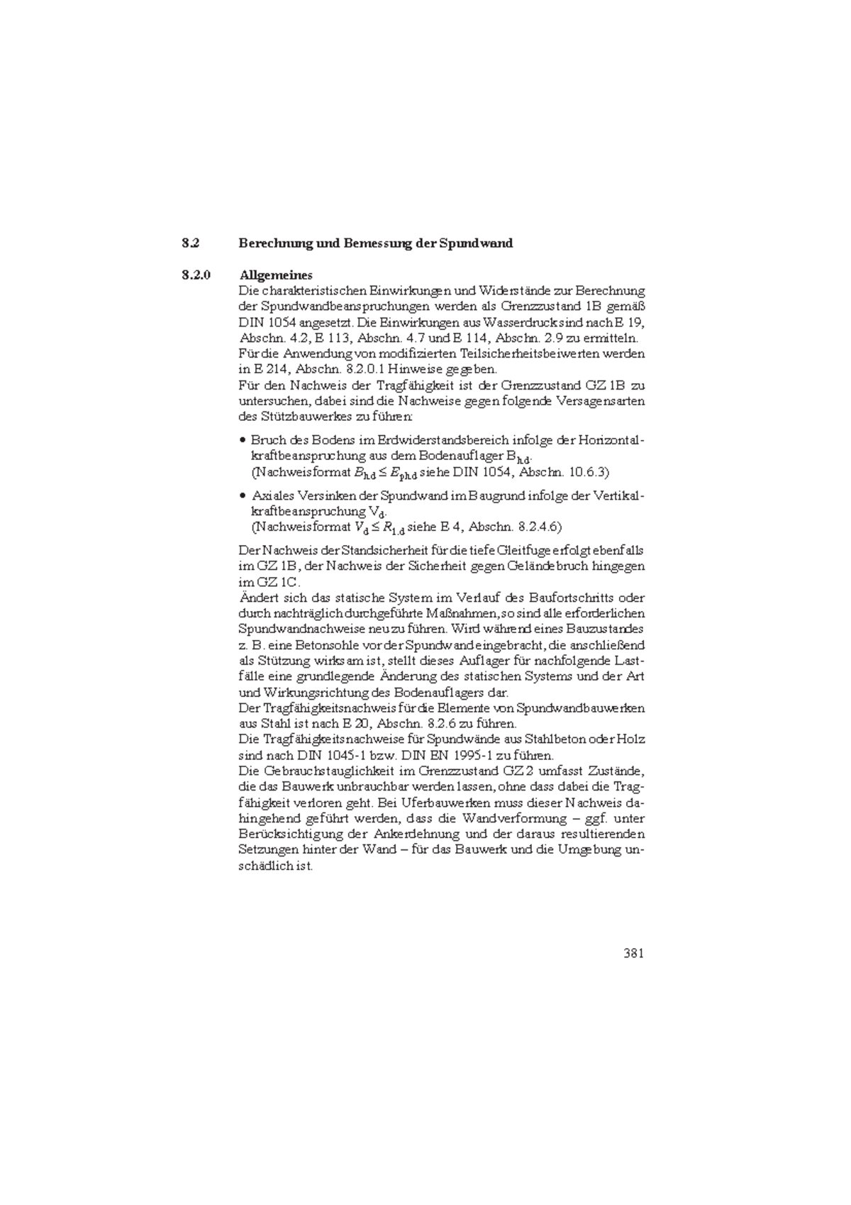Berechnung der Spundwandgemäß DIN 1054: Grundlagen und Nachweise - Studocu