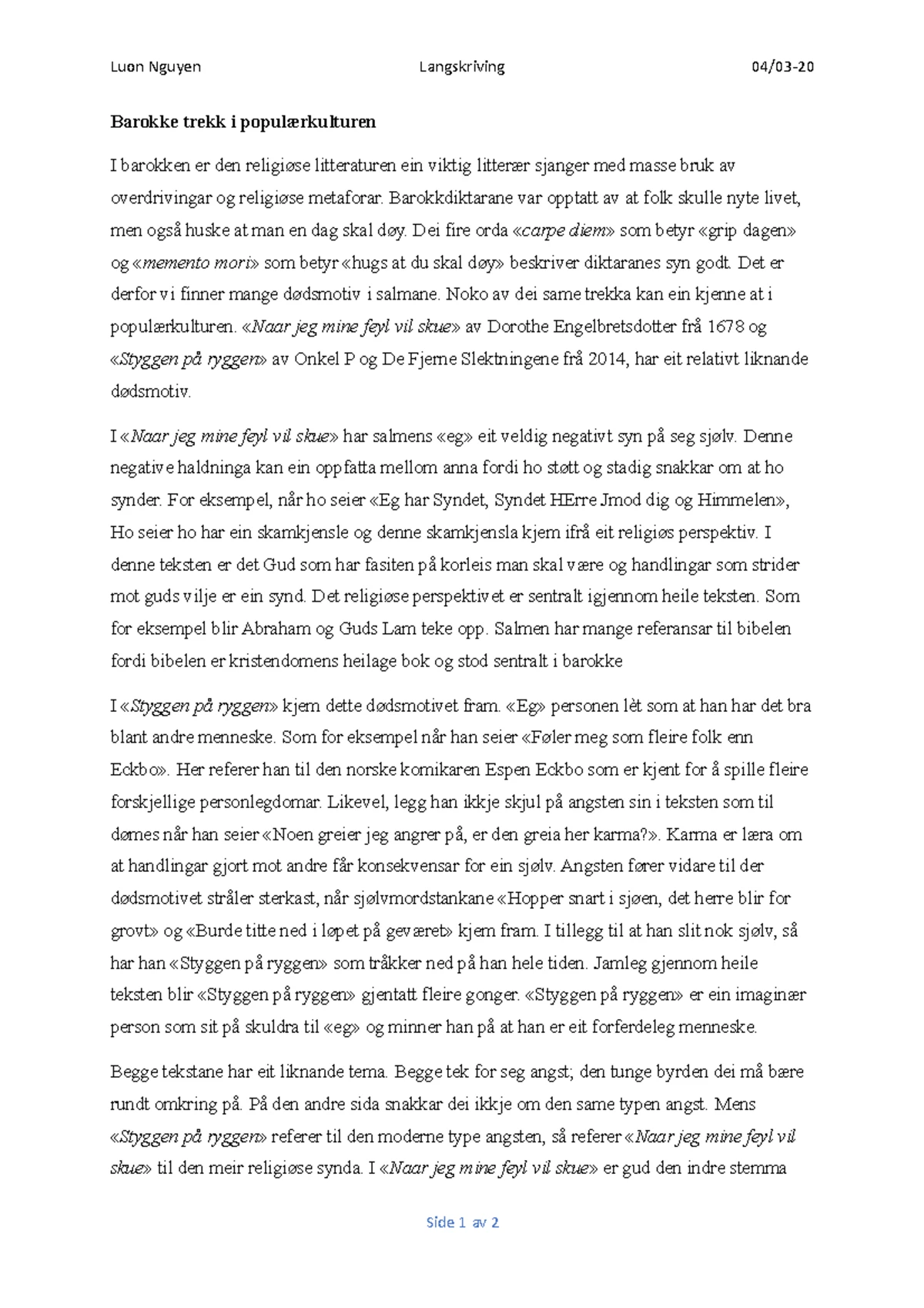 Kongens Velkomsttale ved Hagefest i Slottsparken 1. sep 2016 - Studocu