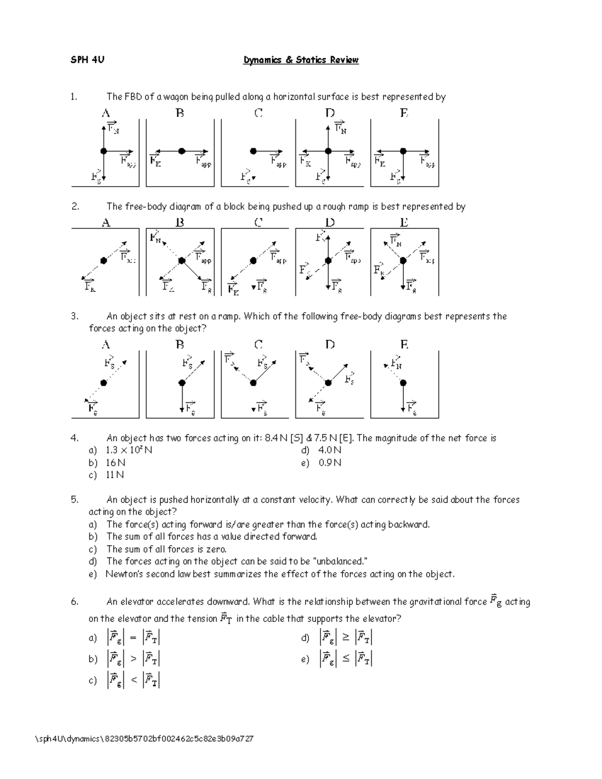 SPH 4U Dynamics Review - Key Concepts & Problem Solving Techniques - Studocu