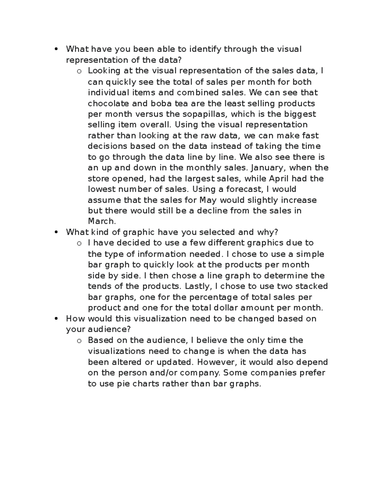 BUS 225 Module 4 Discussion: Visual Data Analysis Insights - Studocu