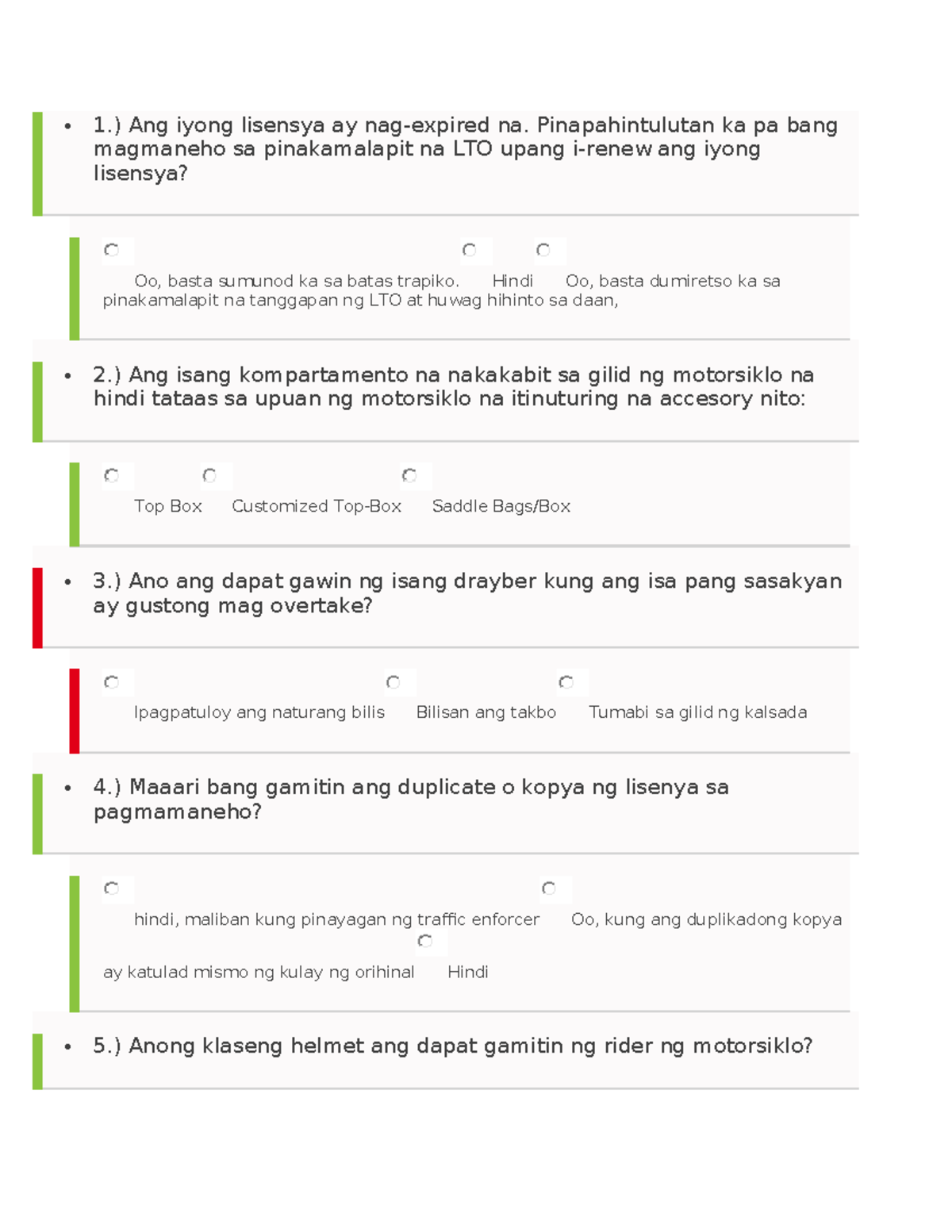 LTO Reviewer Non-Pro License Exam Notes - Part 1 - Studocu